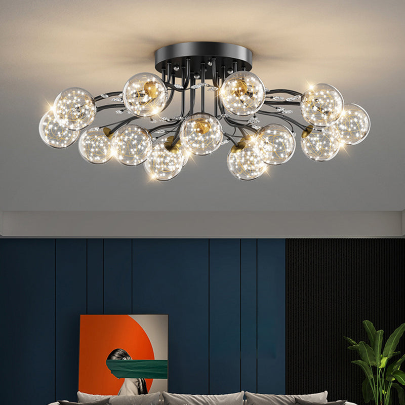 Lampsmodern Nordic Glass Ball Ceiling Light Hallway Semi Flush Ceiling ...