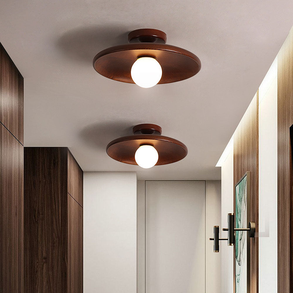 Lampsmodern Ceiling Lamp Nordic Wood Minimalist Round Ceiling Light For ...