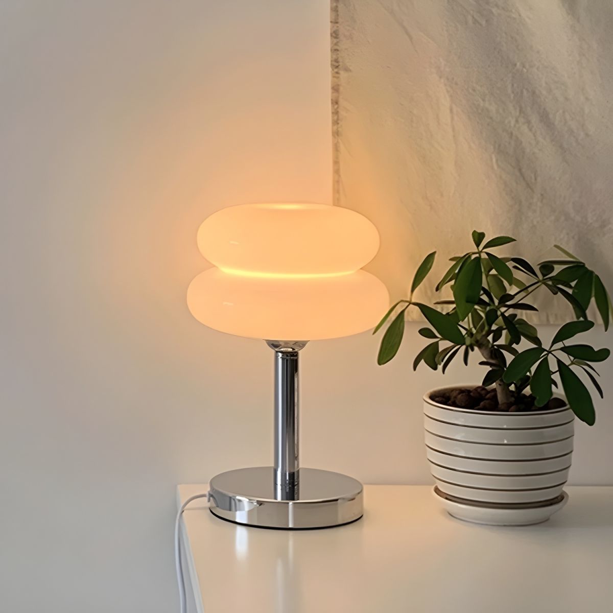 Lampsmodern Table Light Morandi Glass Simple White Mini Table Lamp