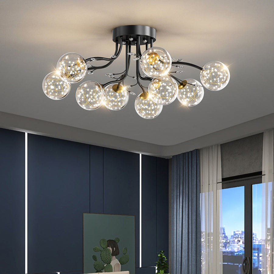 Lampsmodern Nordic Glass Ball Ceiling Light Hallway Semi Flush Ceiling ...