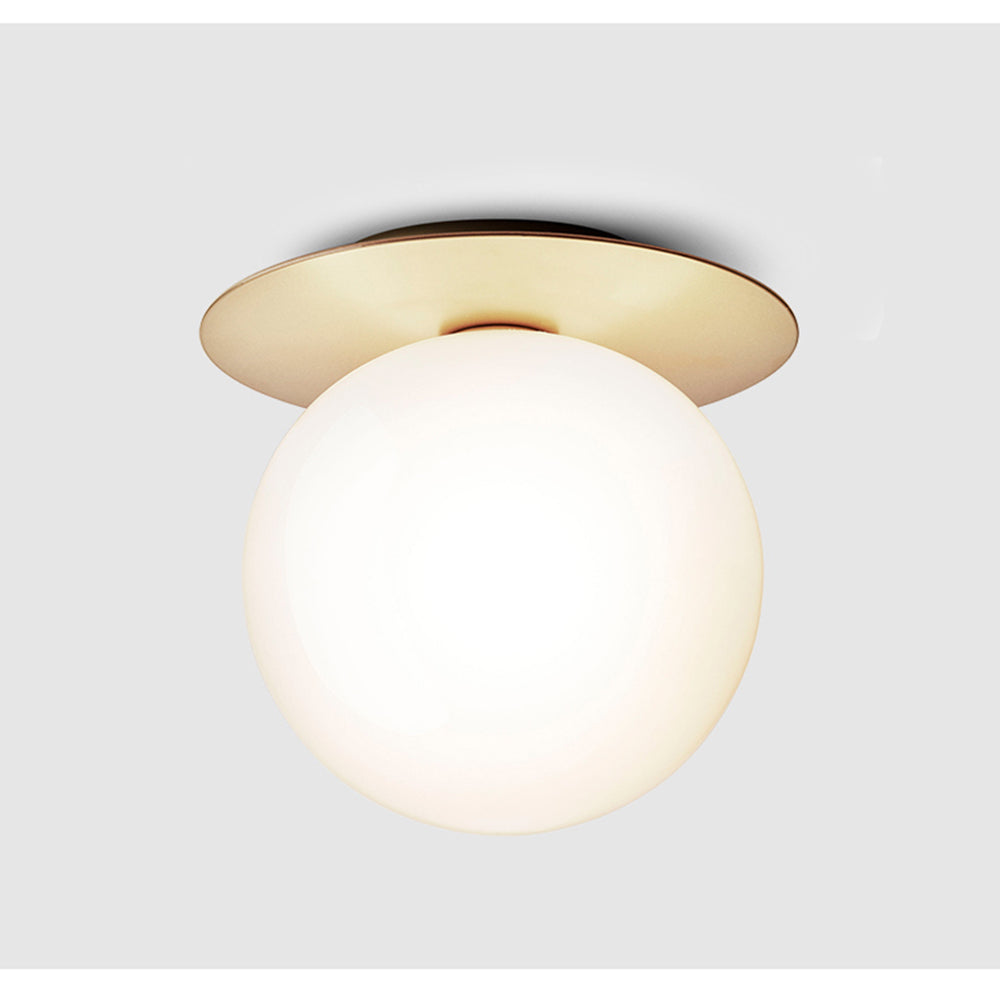 Lampsmodern Round Glass Ball Ceiling Light Hallway Semi Flush Ceiling ...