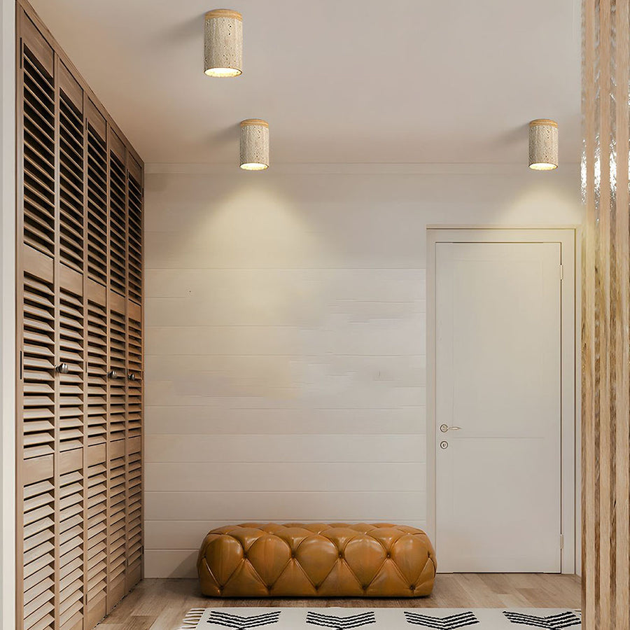 Lampsmodern Ceiling Lamp Wood Simplicity Cylindrical Hallway Ceiling Light