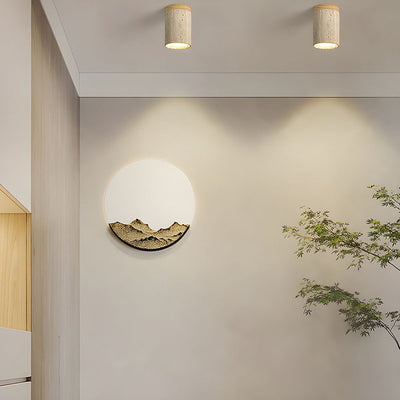 Lampsmodern Ceiling Lamp Wood Simplicity Cylindrical Hallway Ceiling Light
