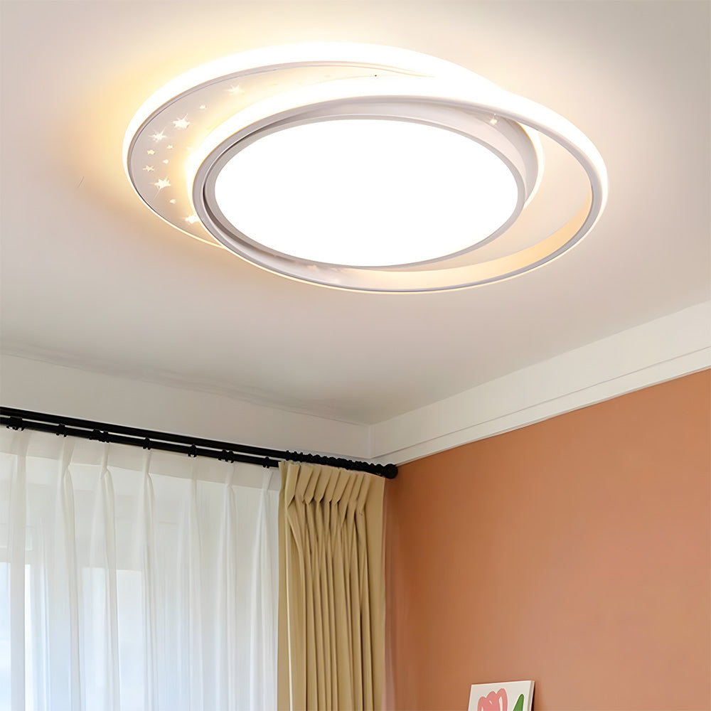 Modern simple white flush bedroom led ceiling lighting| Lampsmodern UK