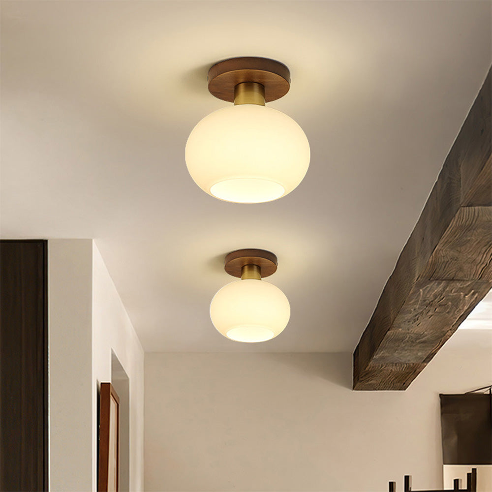 Lampsmodern Ceiling Lamp Nordic Walnut Minimalist Hallway Ceiling Light