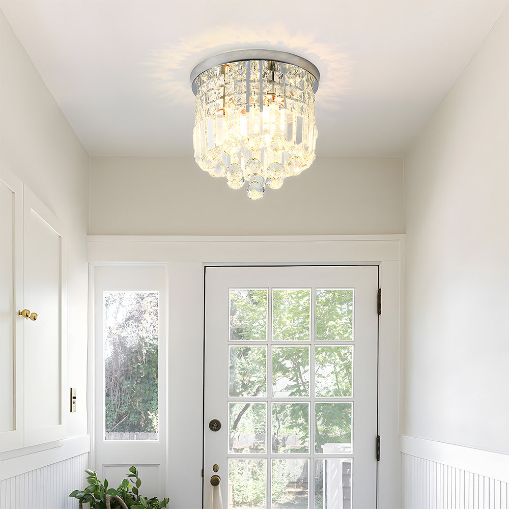 Modern simple silver crystal hallway ceiling lights | Lampsmodern UK