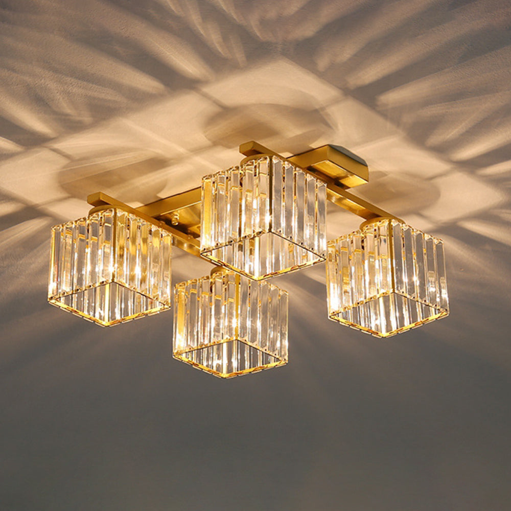 Lampsmodern Ceiling Light Luxury Crystal Gold Ceiling Lights For Bedroom
