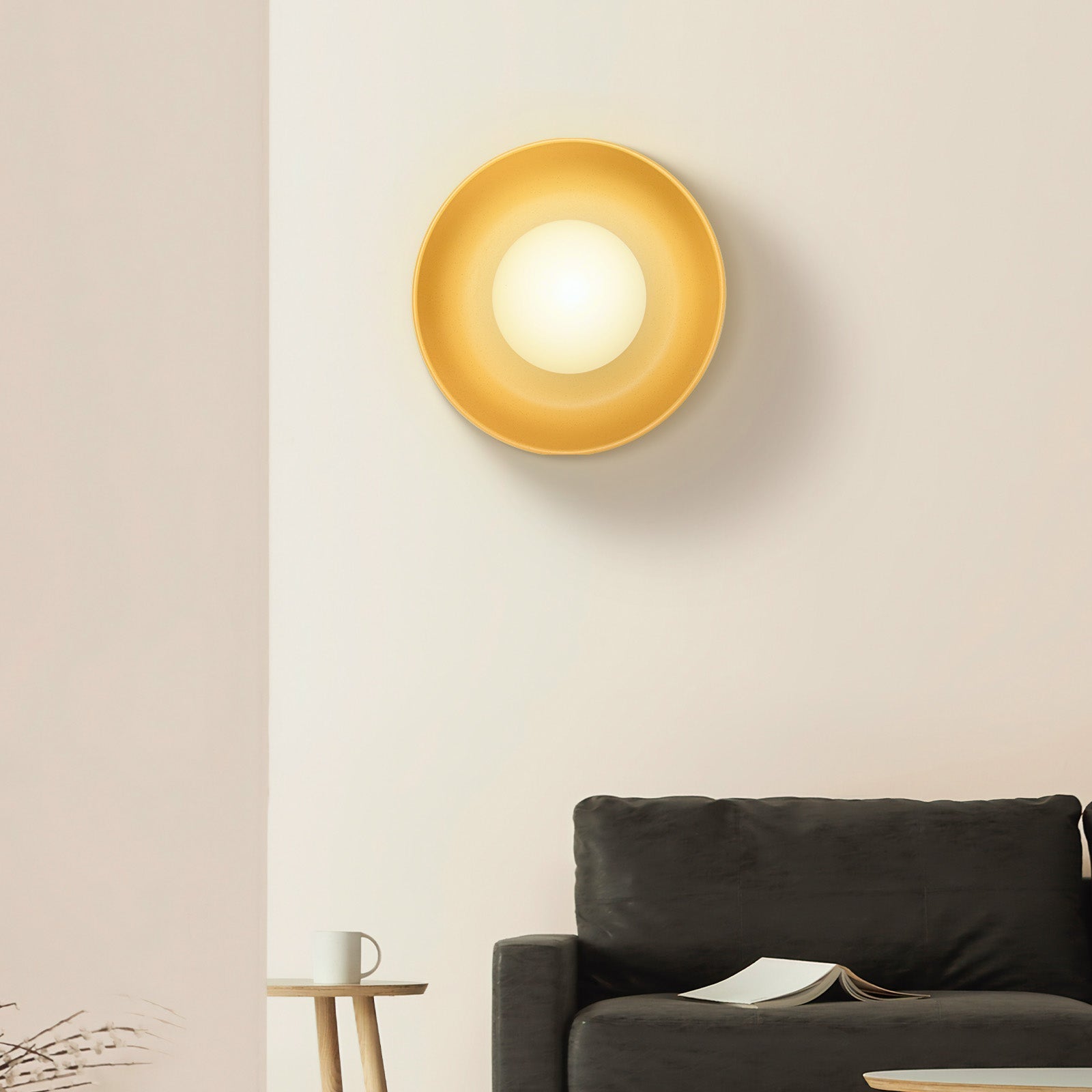 Lampsmodern Wall Light Minimalist Ceramic Stained Yellow Wall Lighting