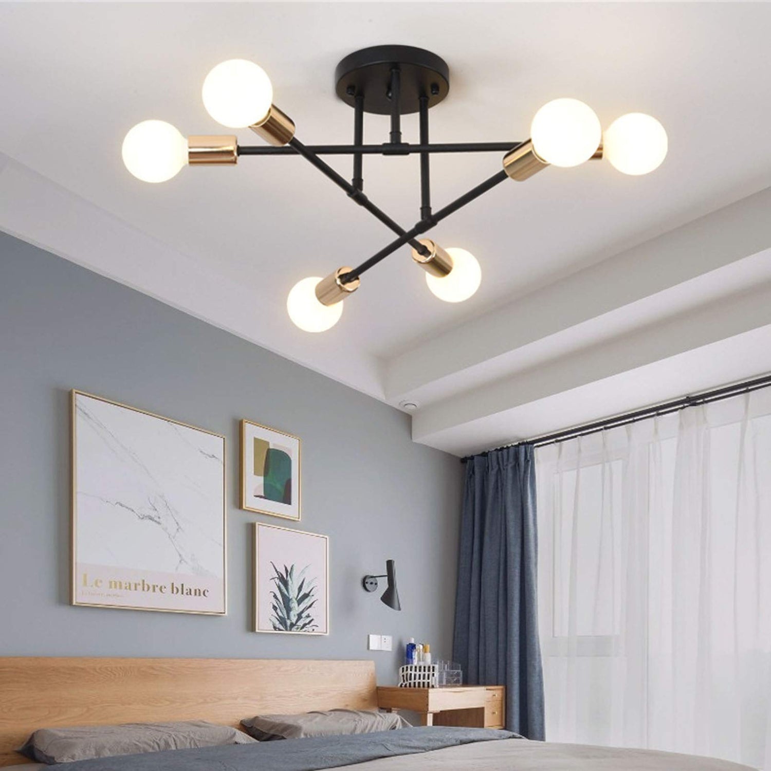 Lampsmodern Modern Simple LED Ceiling Lights Black Bedroom Ceiling Lamp