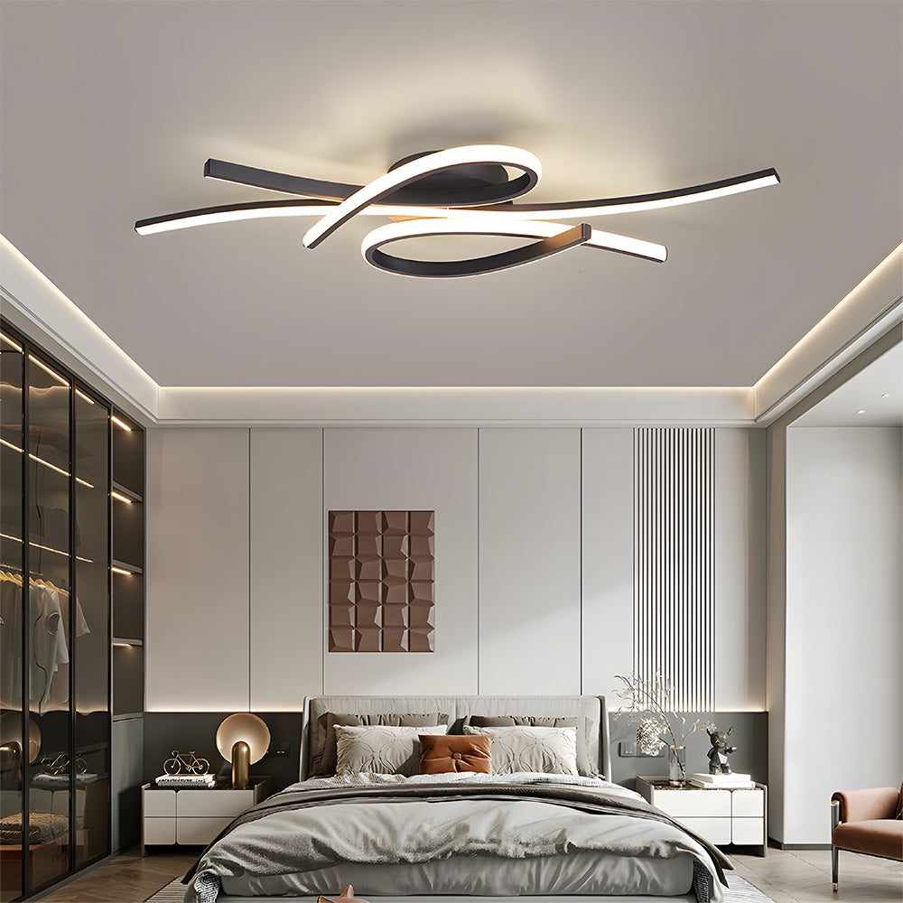 Creative decor flush mount bedroom led stripe ceiling light| Lampsmodern UK