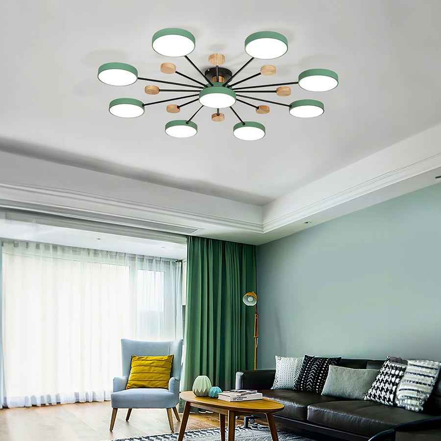 Lampsmodern Colourful Semi Flush Mounted Ceiling Lights for Bedroom