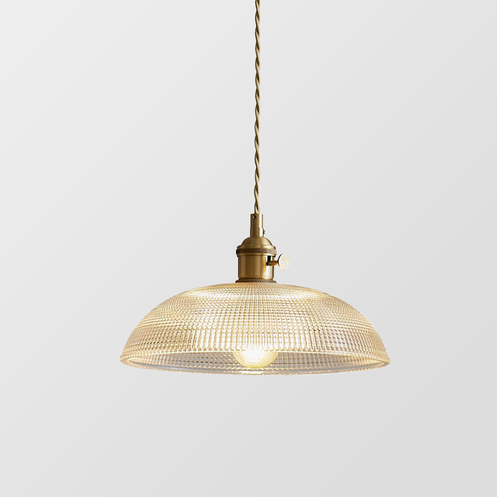 Lampsmodern Pendant Light Vintage INS Glass Ribbed Pendant Light