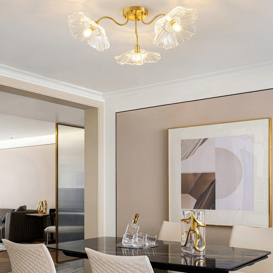 Lampsmodern Ceiling Light Glass Vintage Lotus Leaf Ceiling Lamp For ...